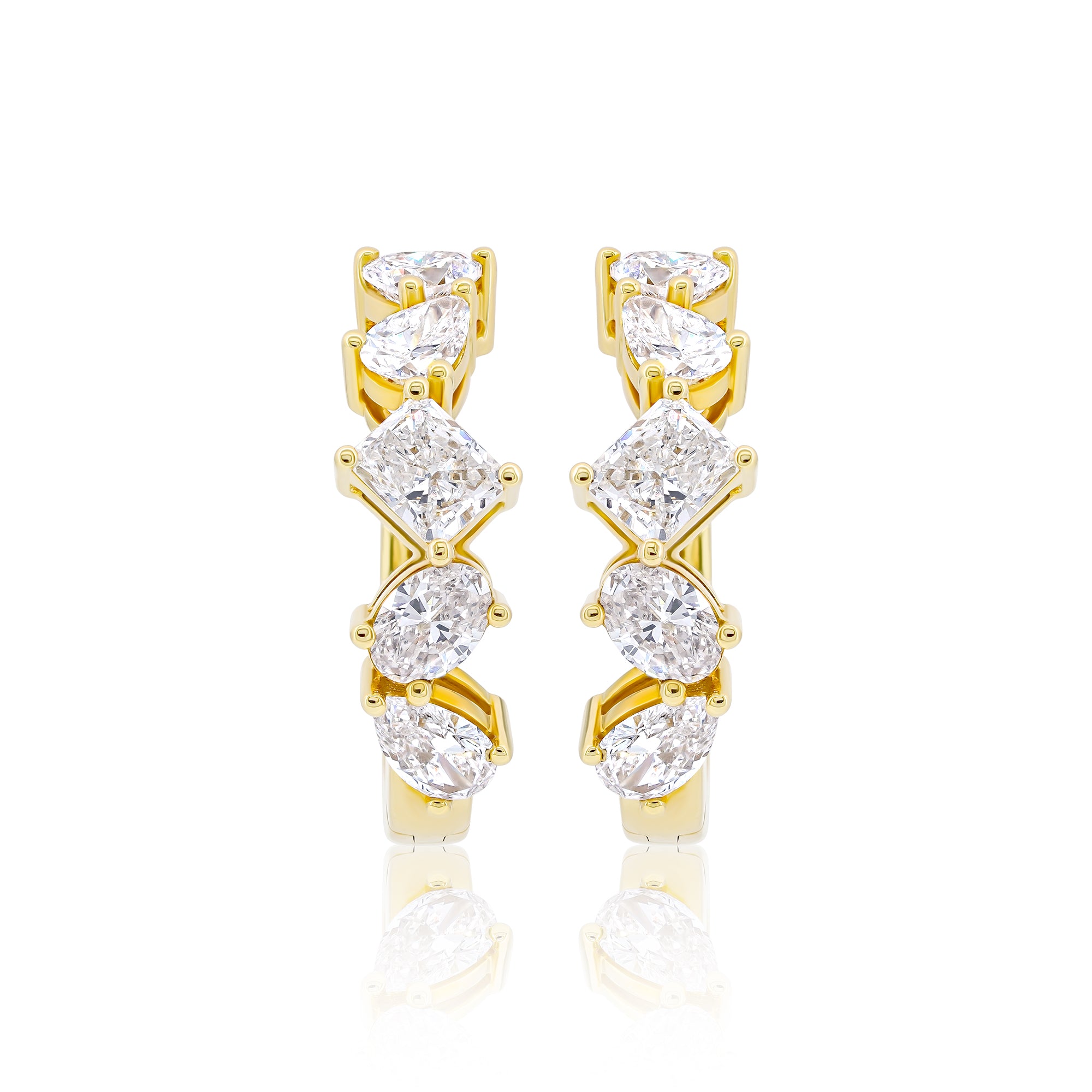 Multi-Shape Lab Diamond Hoop Earring ( 2.17 ct. tw.)